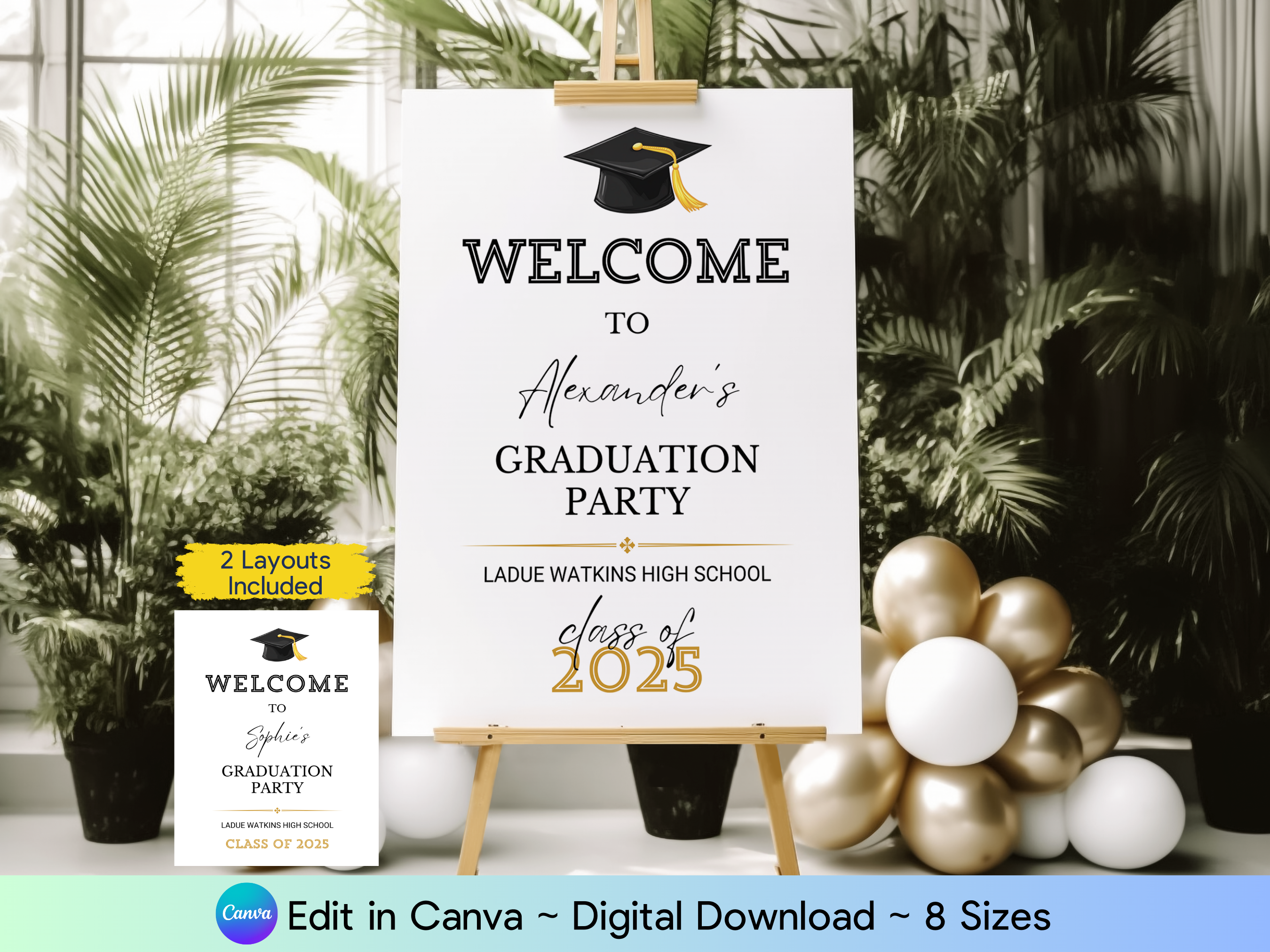 Graduation Party Welcome Sign Template Text Only | Digital Download ...